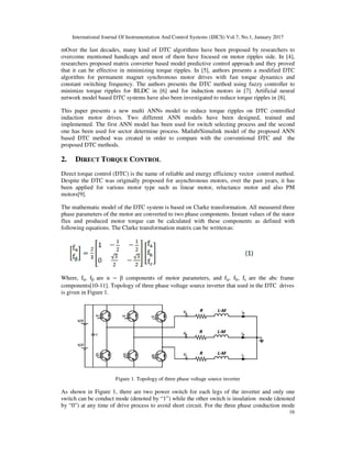 SPEED AND TORQUE CONTROL OF AN INDUCTION MOTOR WITH ANN BASED DTC | PDF