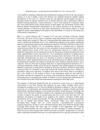 DESIGN OF RLE SCORER WEB FORMS AND NURSING STUDENTS EFFICACY IN ...