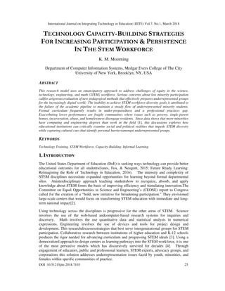 TECHNOLOGY CAPACITY-BUILDING STRATEGIES FOR INCREASING PARTICIPATION & PERSISTENCE IN THE STEM ...