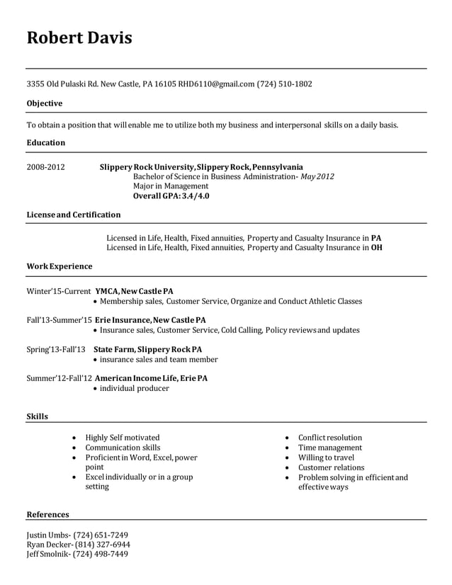 Robert Resume (1) | DOCX | Business Administration | Business