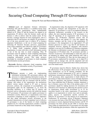 Securing Cloud Computing Through IT Governance | PDF