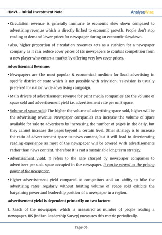 AnalyseWise - HMVL Detailed Investment Note | PDF
