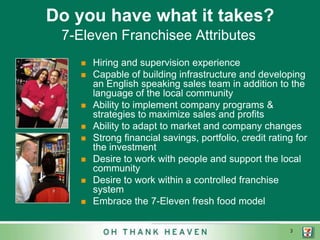 Doing Business in DC | Starting and Growing a Franchise | The 7-11 Frachise Model | PPTX