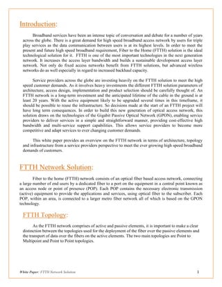 FTTx Solution - White Paper | PDF