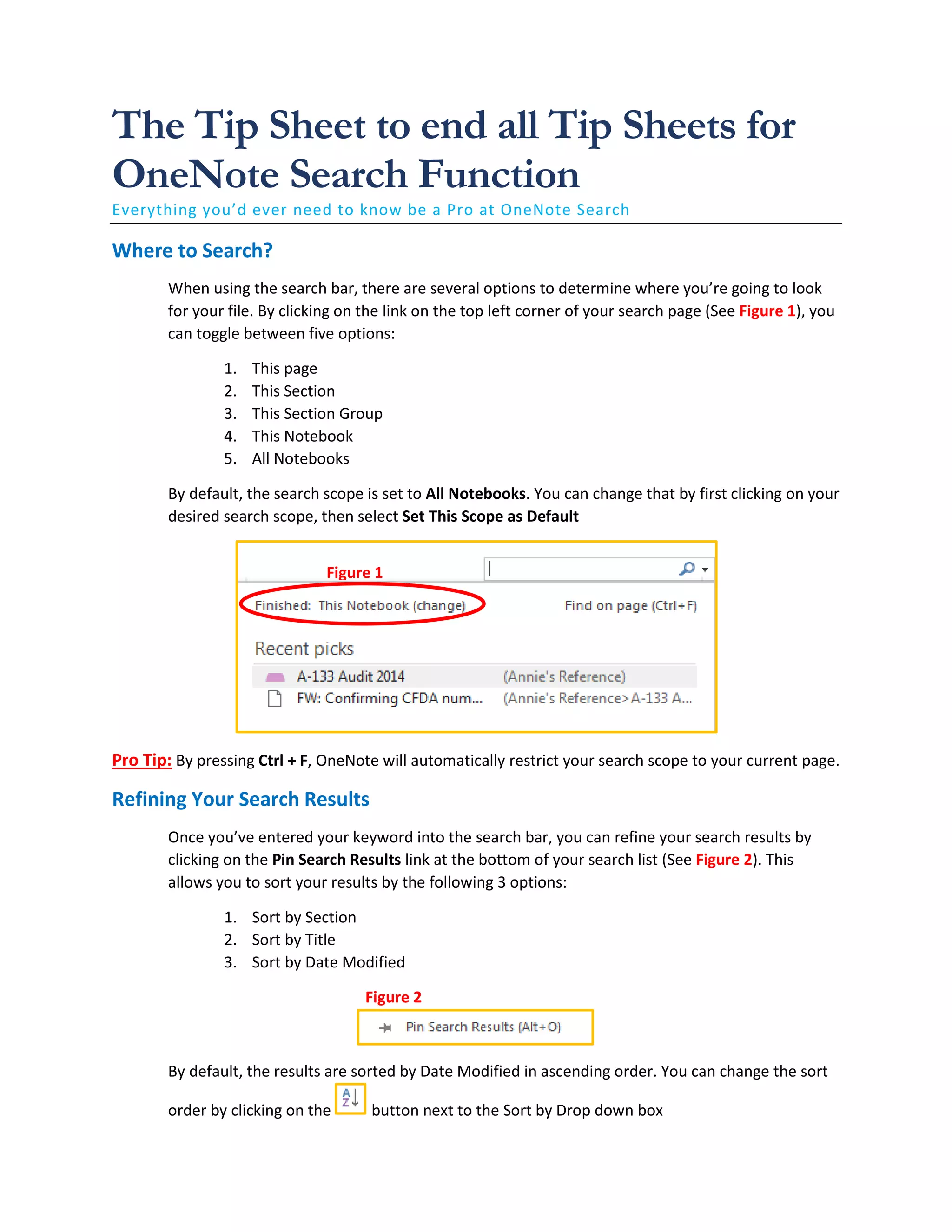 OneNote Search Tips | PDF