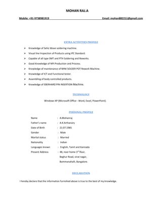 mohanraj back end resume 2015 | DOC