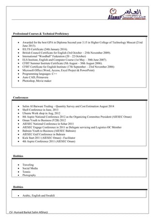 Humaid Company CV 2016 - Alamur | PDF | Civil Engineering Industry ...