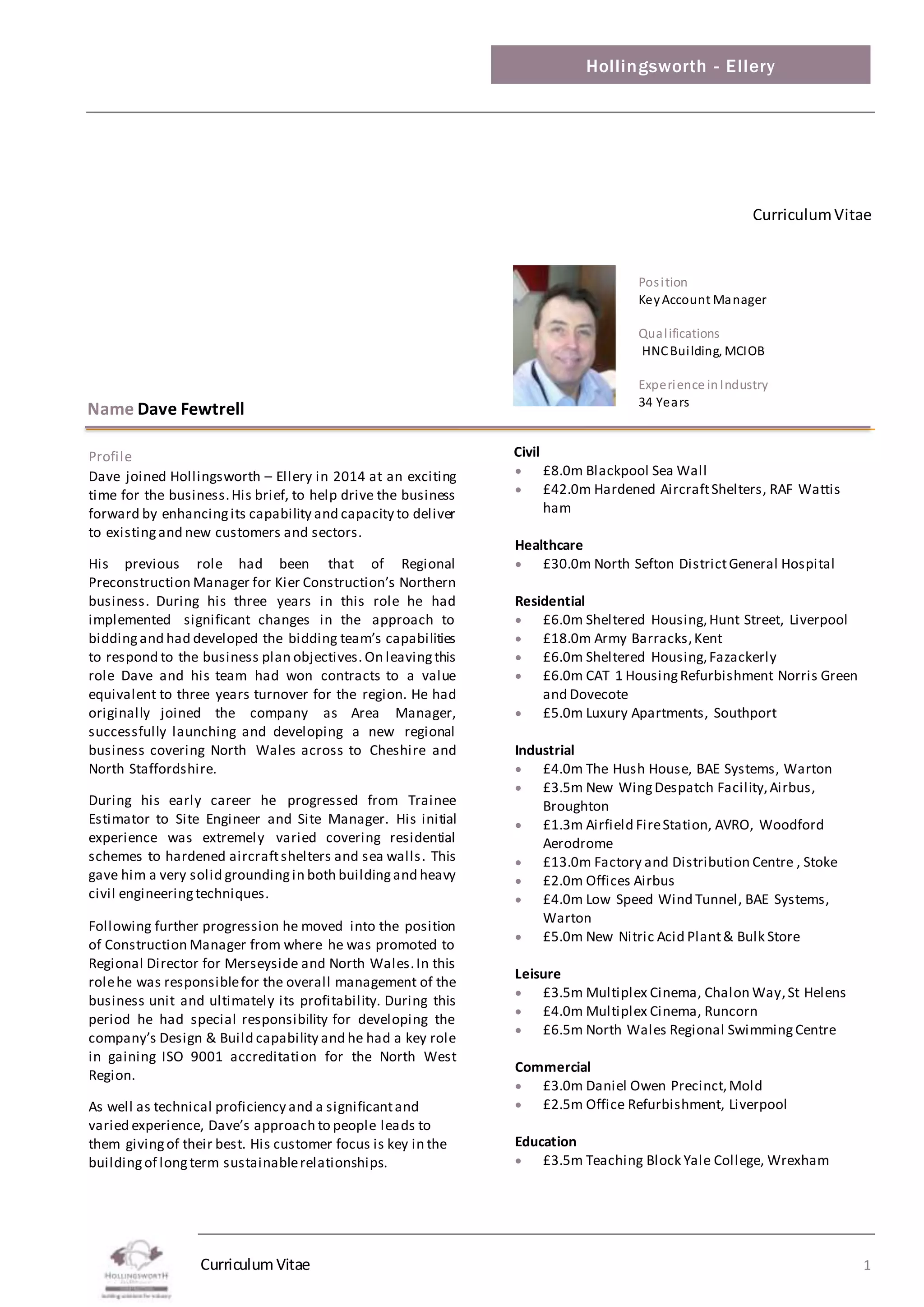 David Fewtrell CV | PDF