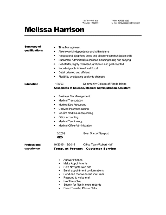 melissa resume | PDF
