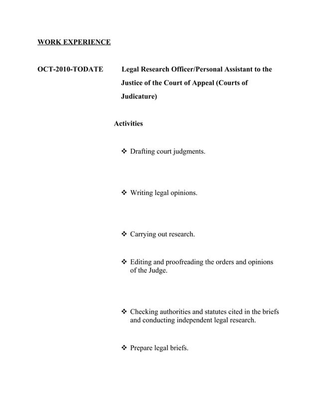 WORK EXPERIENCE | DOC