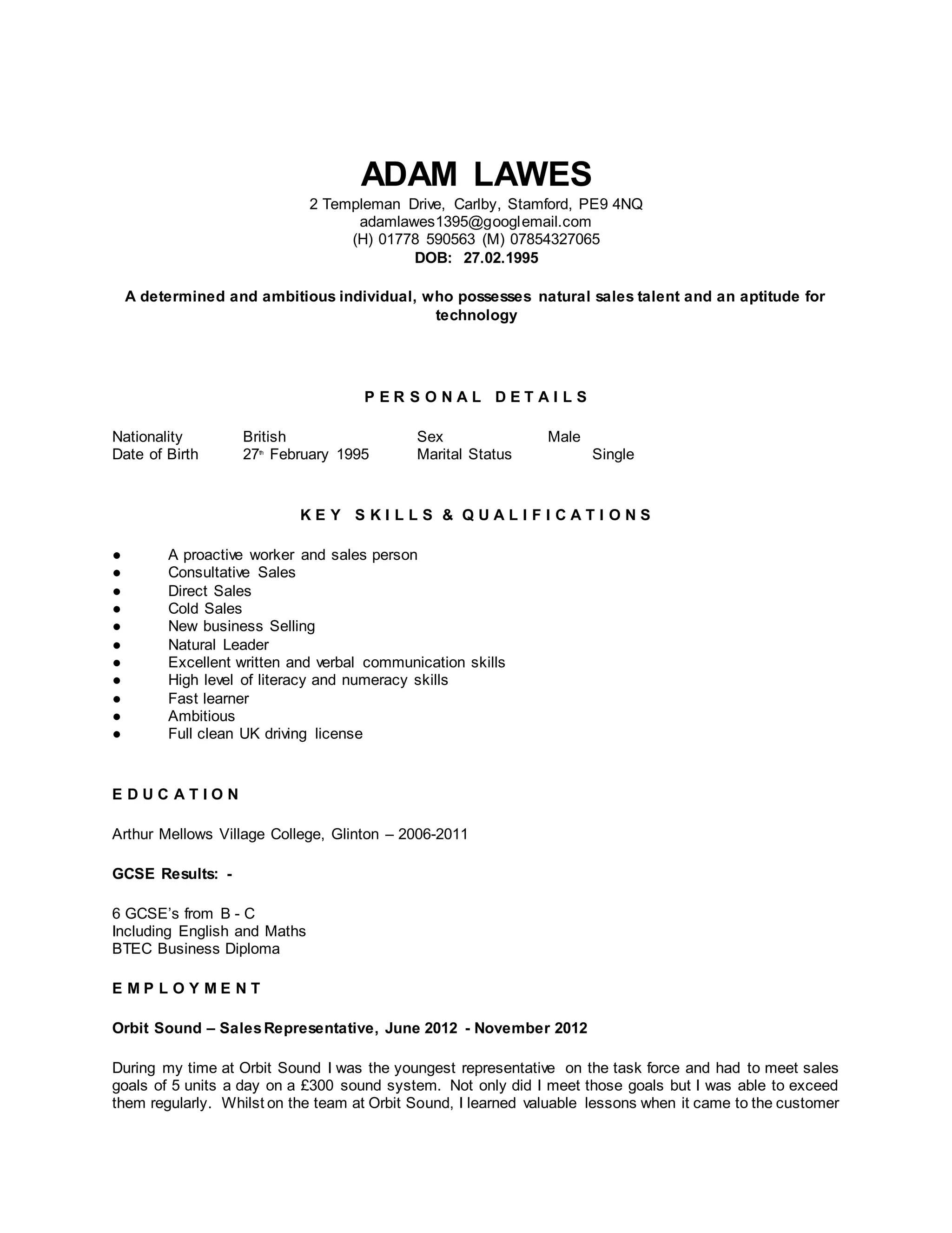 ADAM LAWES CV 17 | DOCX