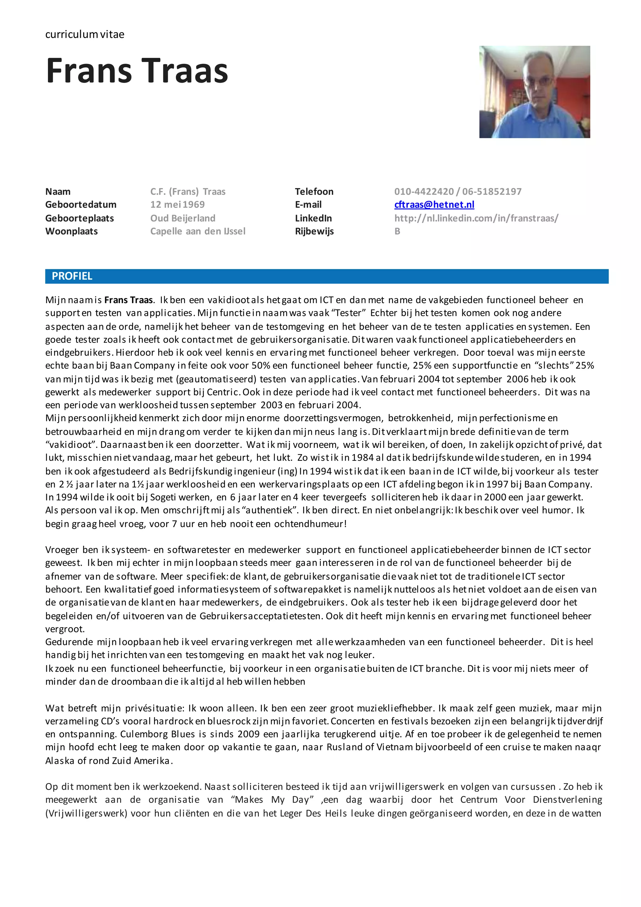 CV Frans Traas 2016 Algemeen | DOCX