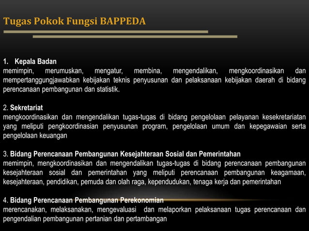 Fungsi dan peran bappeda | PPTX