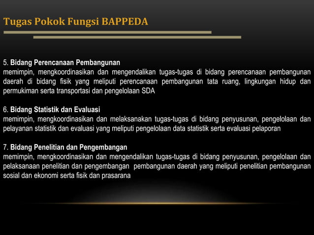 Fungsi dan peran bappeda | PPTX