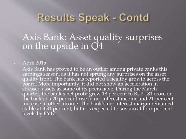 NPA – Axis Bank | PPTX | Stocks and Bonds | Personal Investing