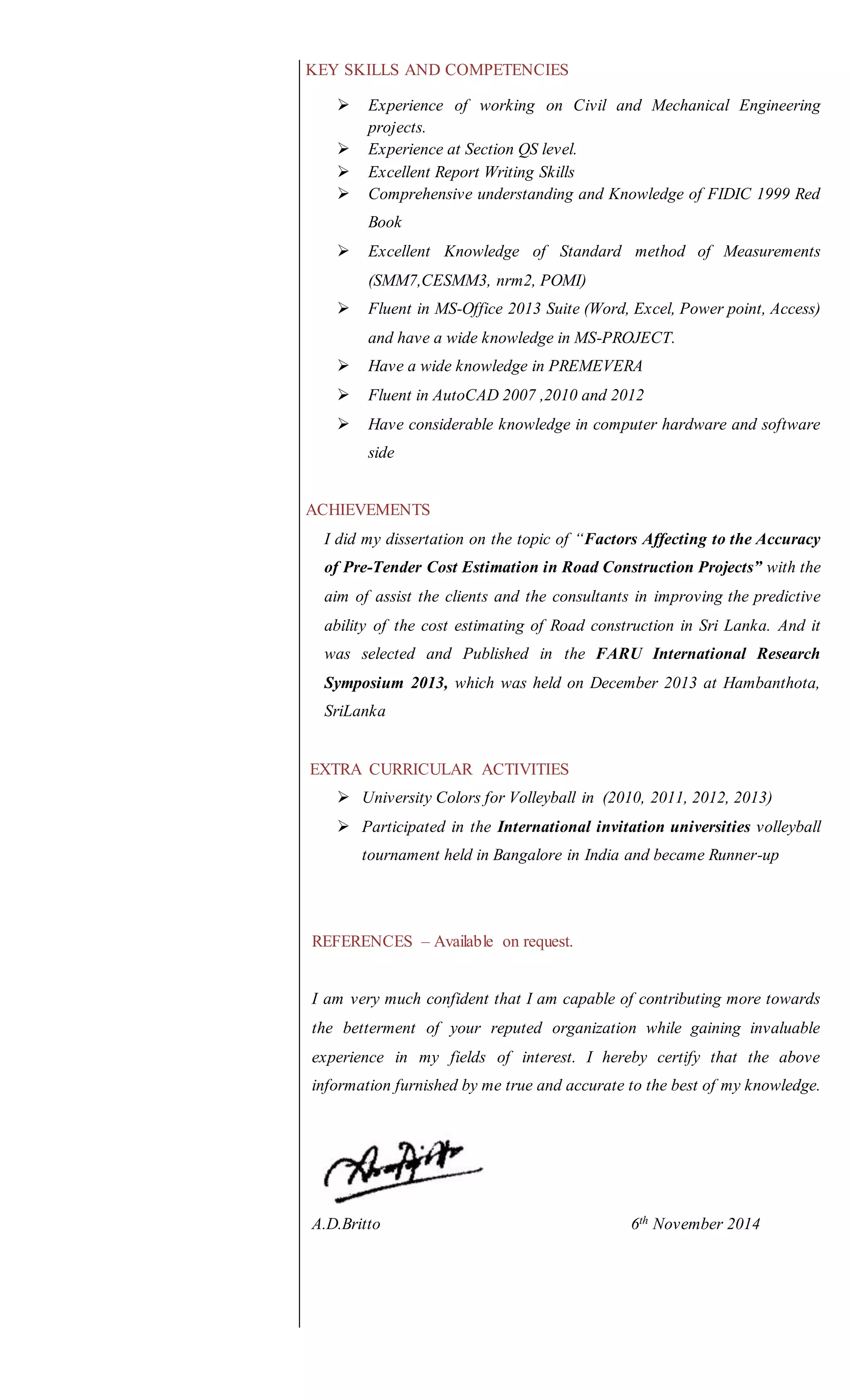 A.D.Britto CV | DOCX