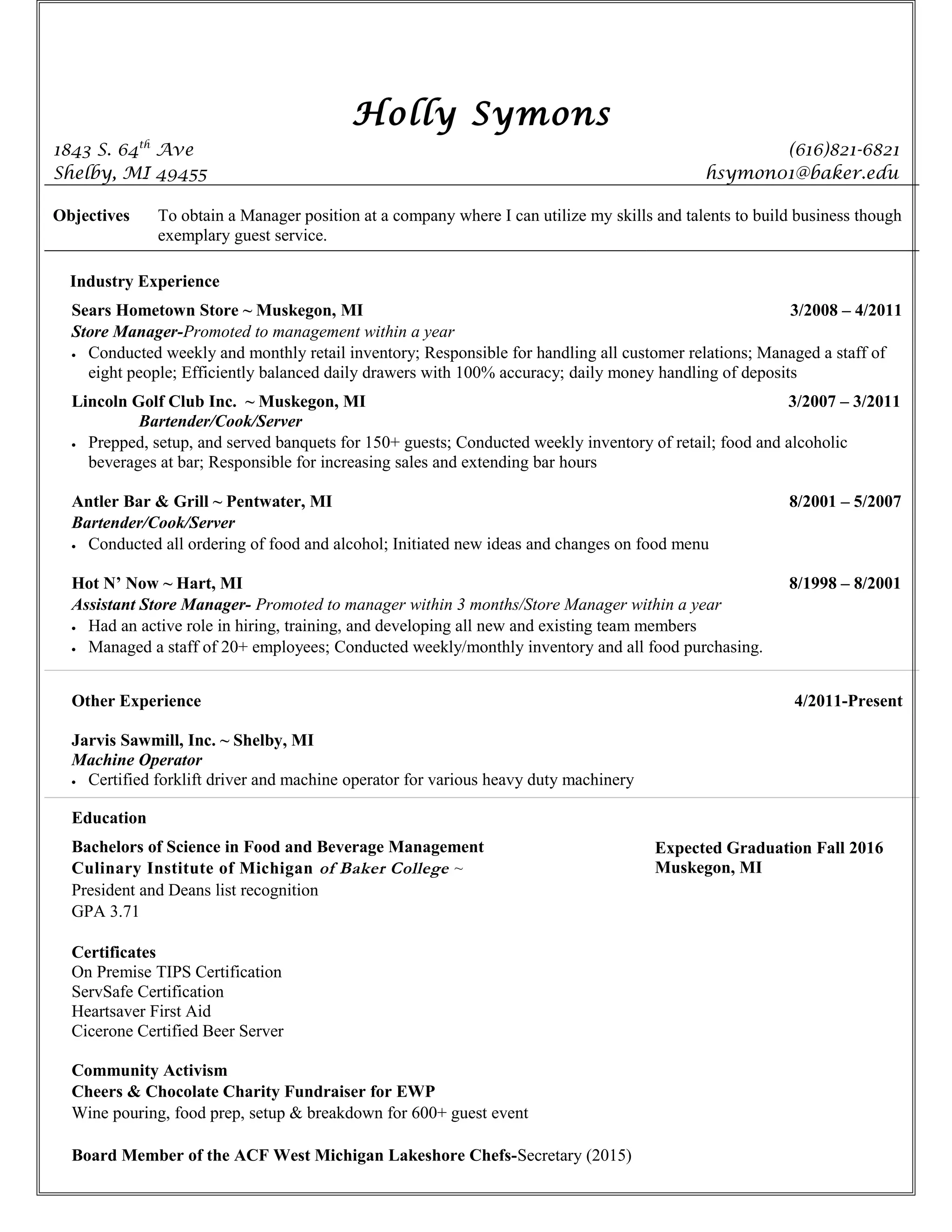 Holly's Resume | DOC