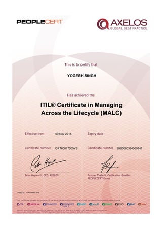 ITIL Expert Cert. | PDF