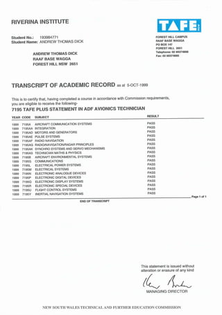 002_ADF Avionics TAFE Course Certificate | PDF