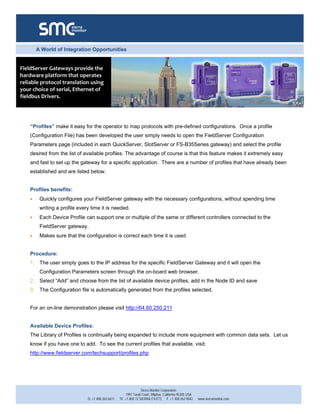 SMC - FieldServer Brochure and Product Information 1 | PDF