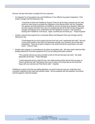 SMC - FieldServer Brochure and Product Information 1 | PDF