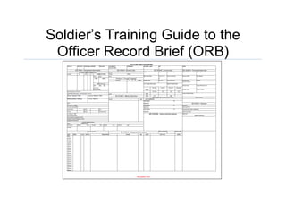 Soldier's Training Guide to the Officer Record Brief_02MAY12 | PDF