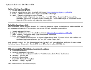 Soldier's Training Guide to the Officer Record Brief_02MAY12 | PDF
