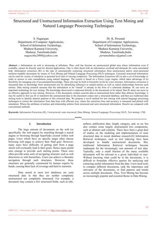 Structured and Unstructured Information Extraction Using Text Mining and Natural Language ...