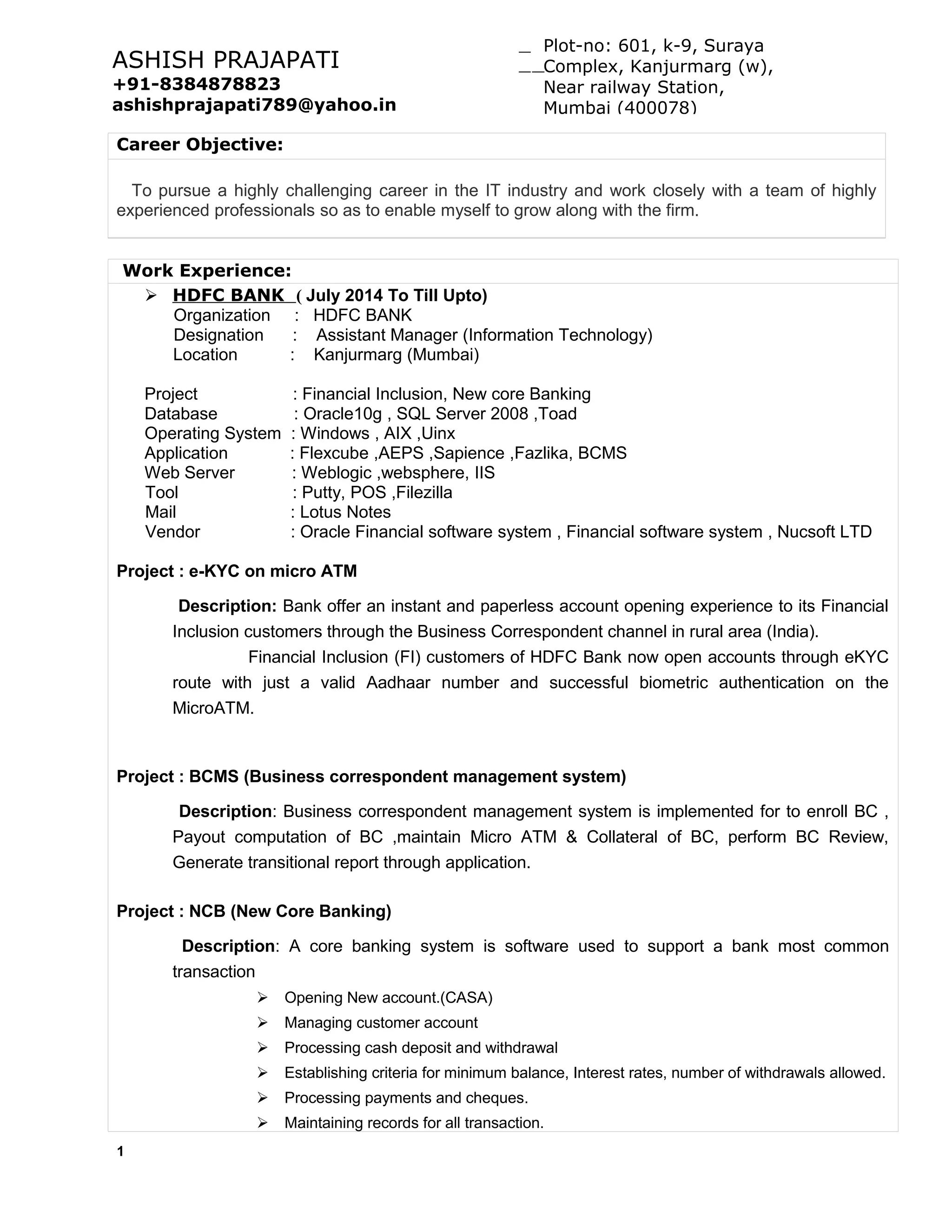 Resume (Ashish Prajapati) 15.06.2016