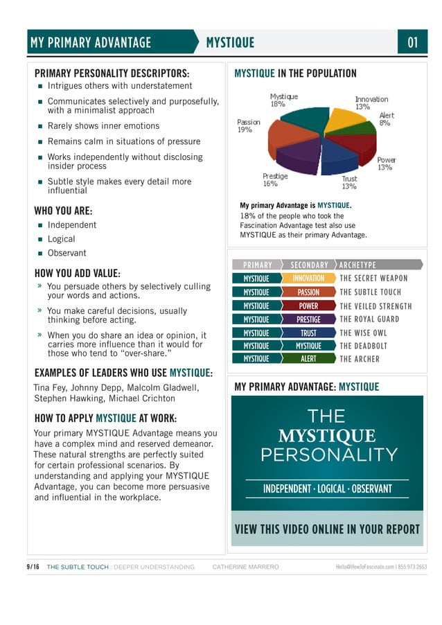Catherine-Marrero-Fascination-Advantage-Report | PDF | Careers