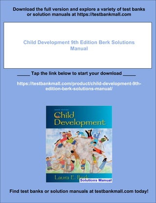 Child Development 9th Edition Berk Solutions Manual | PDF