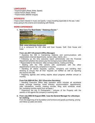 Maha's CV | PDF | Resume Writing and Advice | Job Search