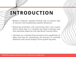 System Logs Anomaly Detection Using Deep Learning | PPTX