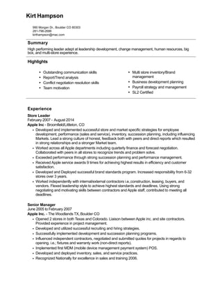Kirt Hampson Resume 2015 | PDF
