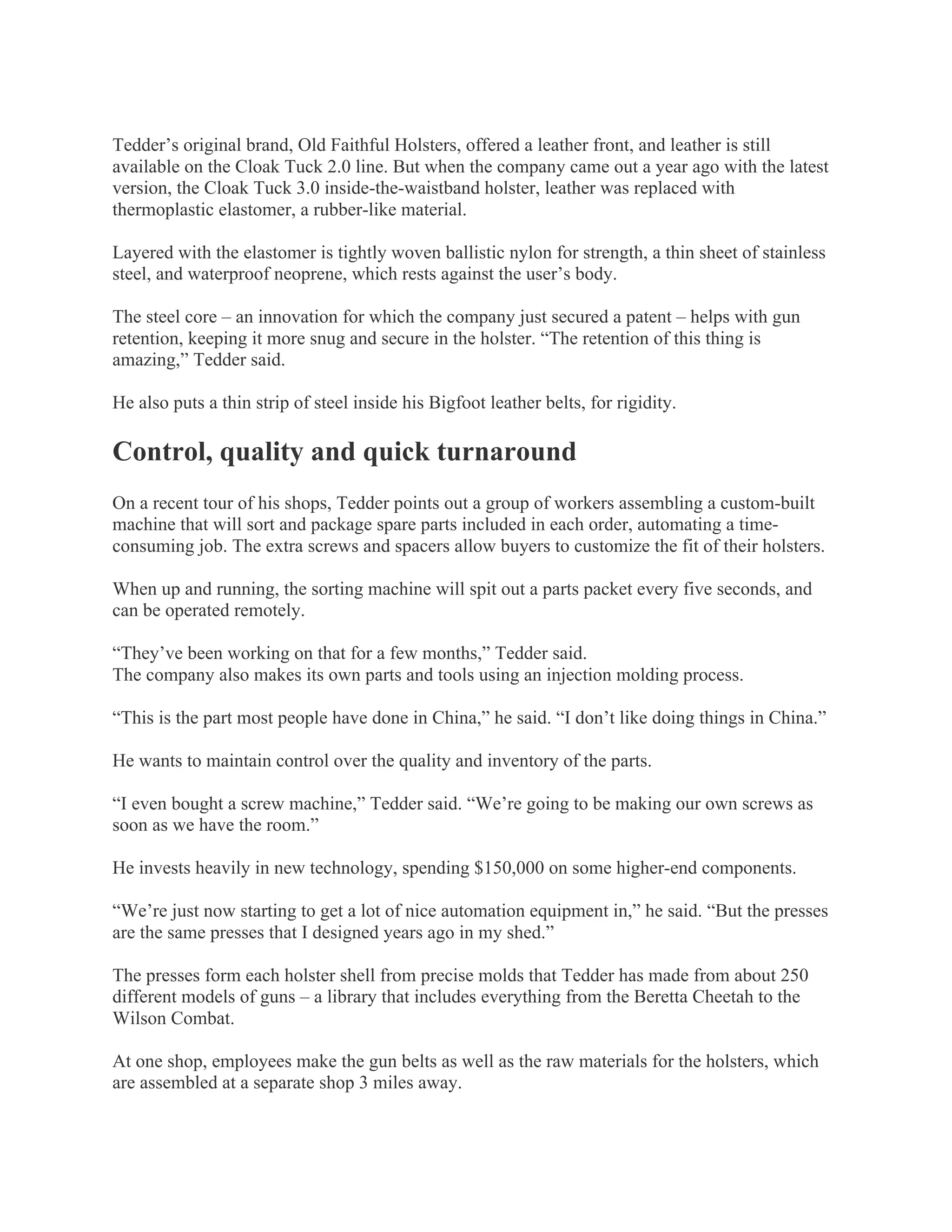 Tedder Industries Business Profile | PDF