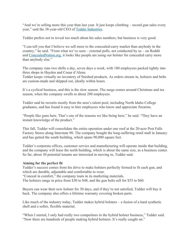 Tedder Industries Business Profile | PDF