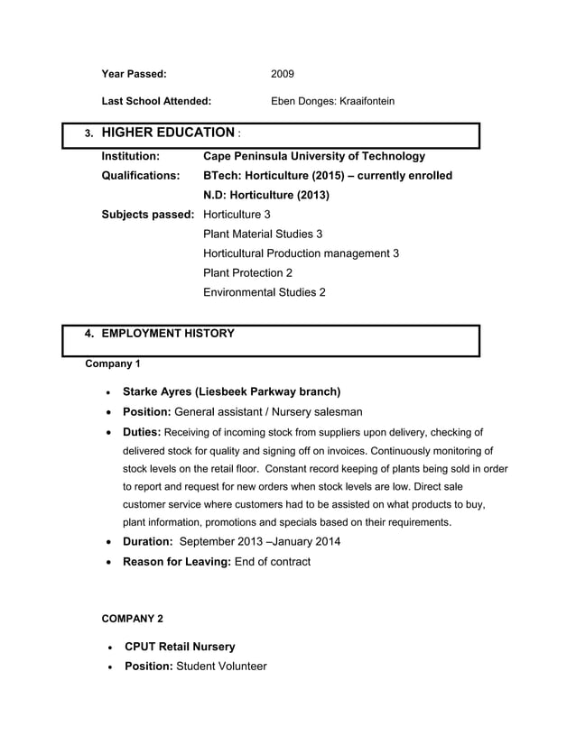 Siyasanga-CV 2 | PDF | Agriculture | Industries