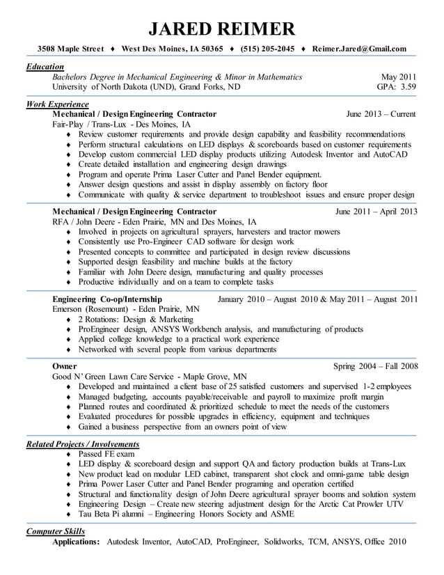 Jared Reimer Resume | DOCX