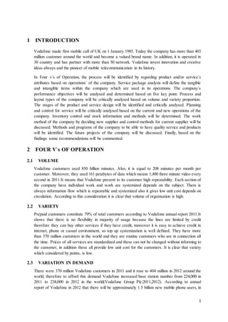 Operation management Vodafone | DOCX | Telecommunications Industry ...