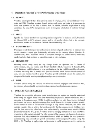Operation management Vodafone | DOCX | Telecommunications Industry ...