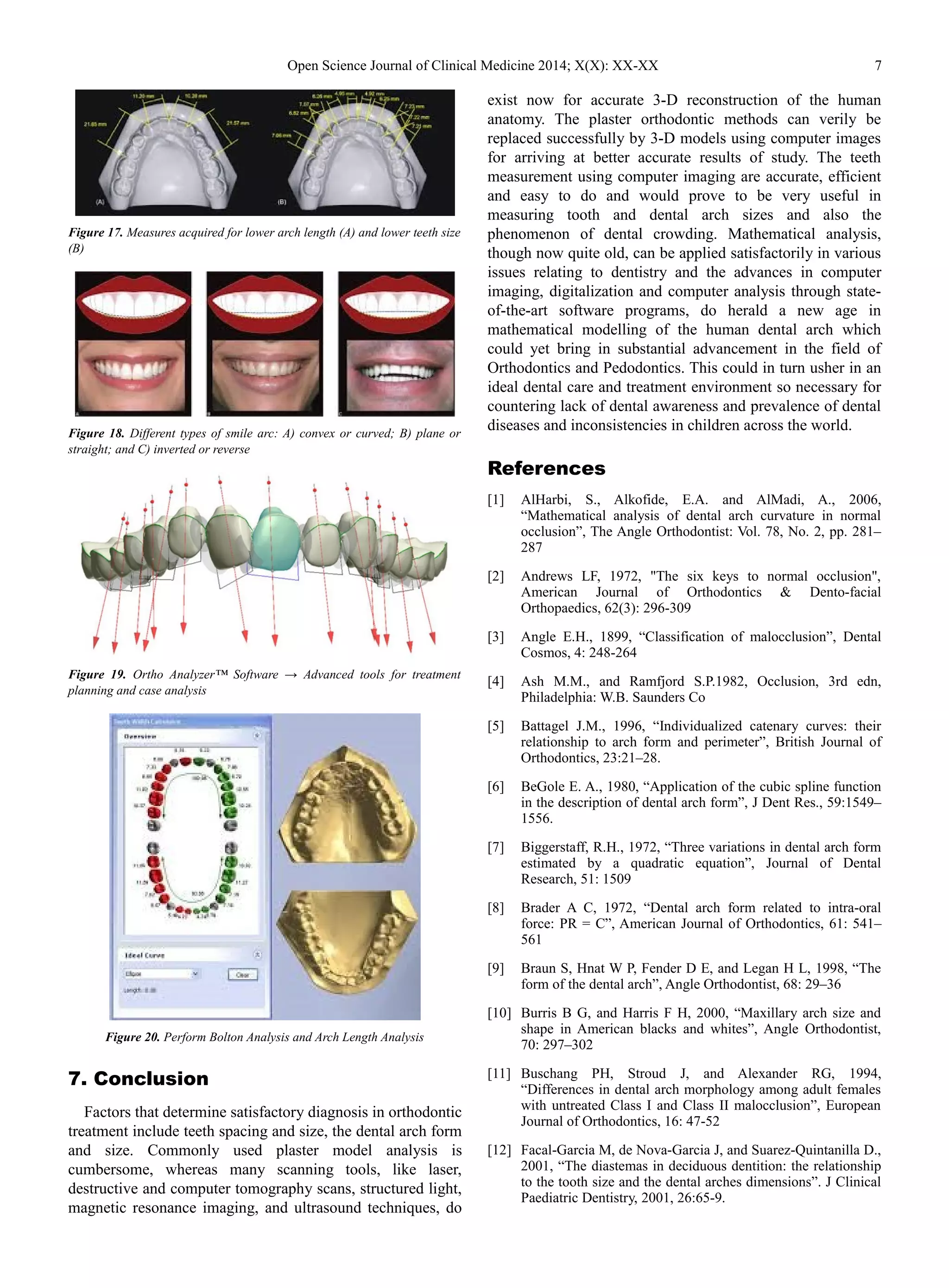 The curve of dental arch in normal occlusion | DOC