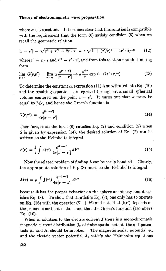 Theory of Electromagnetic Wave Propagation Charles Herach Papas | PDF