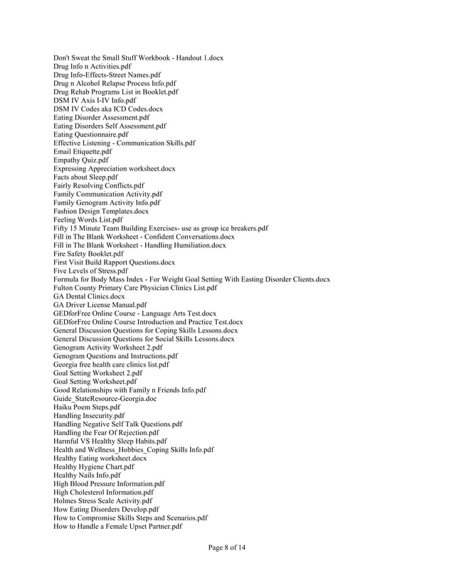 __Complete List of Adult Psychotherapy Files - As of 9-9-15 | PDF ...