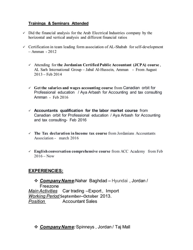 mohammad .cv (new) .. | DOCX | Business Accounting & Finance | Business