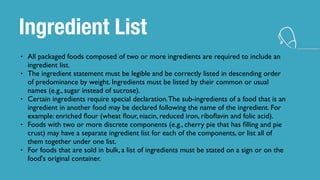 Food Labeling For Food Business | PDF