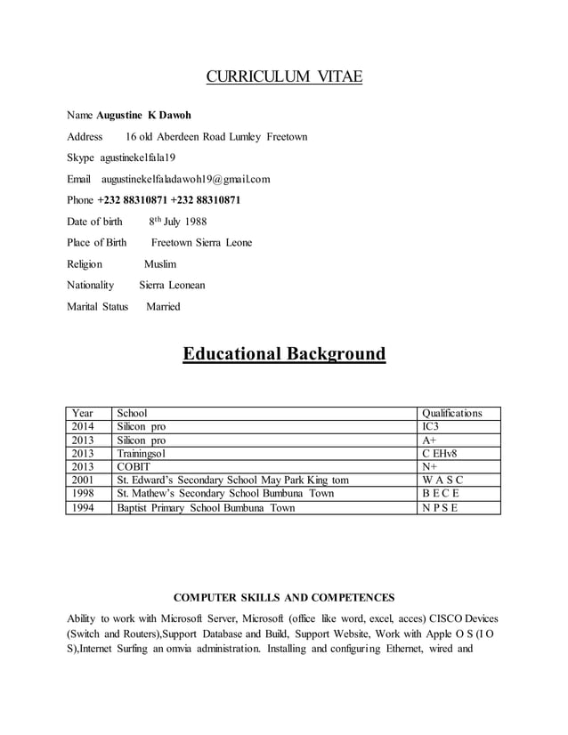 C V-1 | DOCX | Computer Networking | Computing