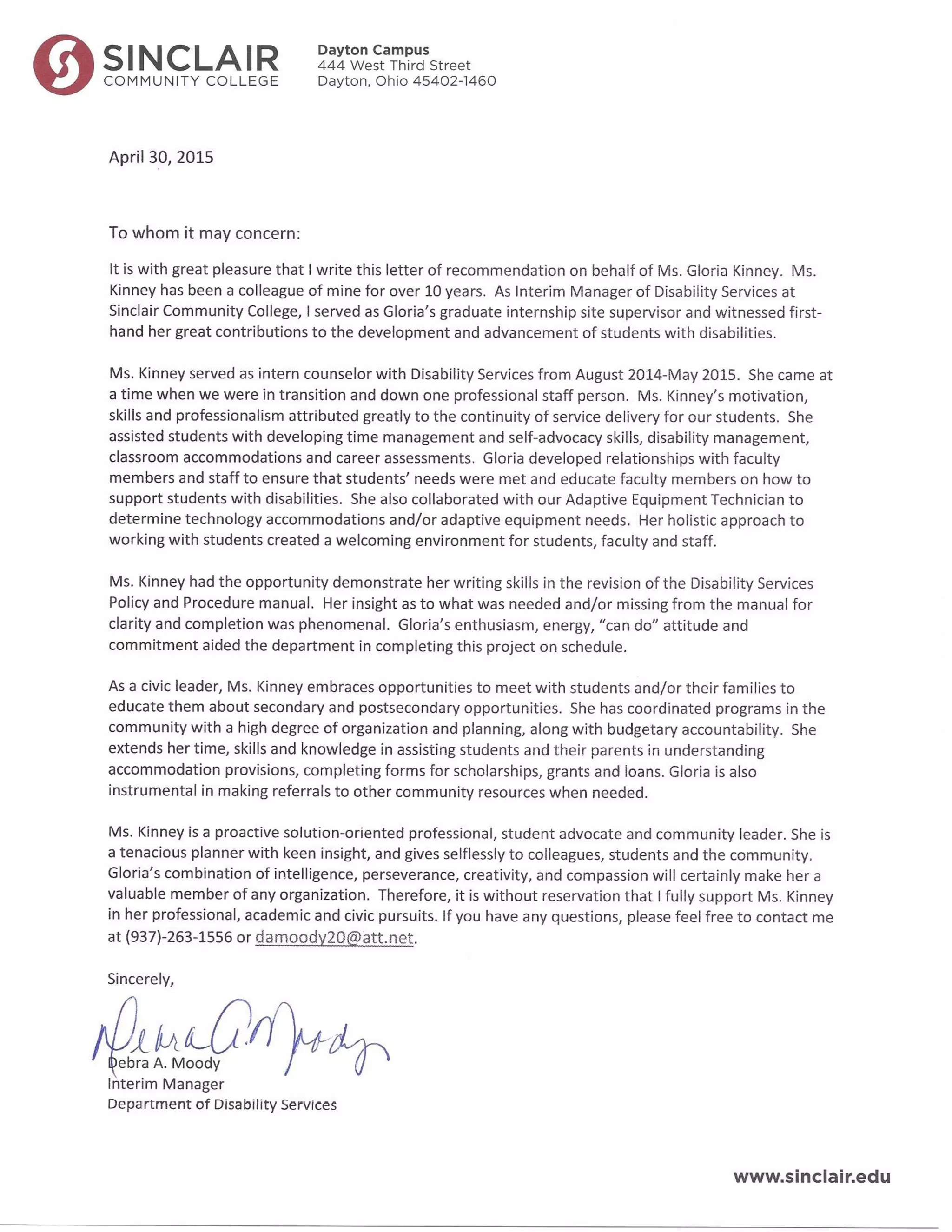 Letter of Recommendation _ D. Moody | PDF