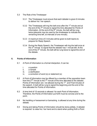 717 debate rules guideline | PDF