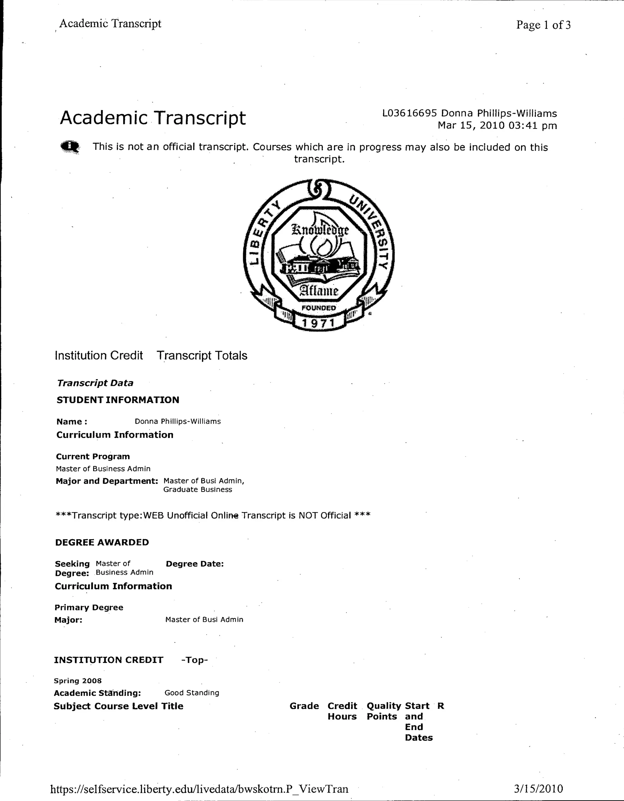 dpw - transcripts | PDF | College Education | Education