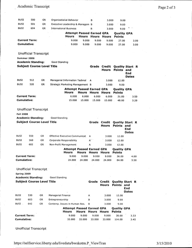 dpw - transcripts | PDF | College Education | Education